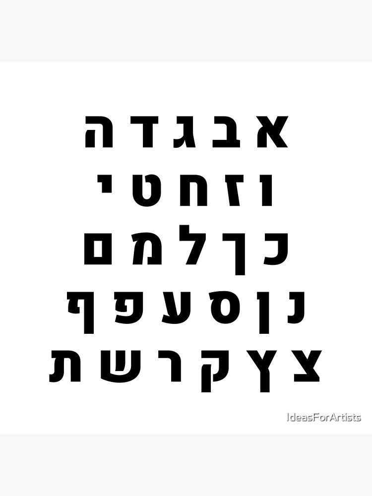 "Complete Hebrew Alphabet Ivrit -" Poster by IdeasForArtists | Redbubble