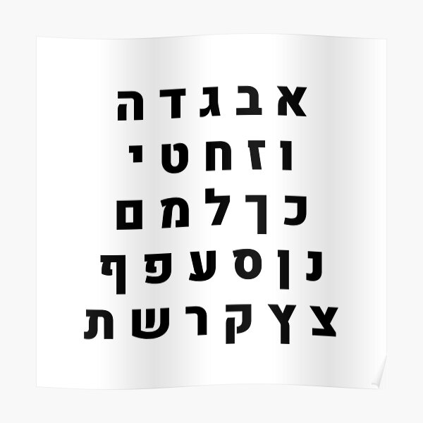 "Complete Hebrew Alphabet Ivrit -" Poster by IdeasForArtists | Redbubble