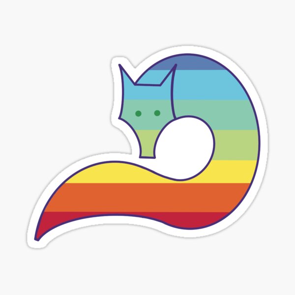 "Rainbow fox" Sticker by FlippinTurtles | Redbubble