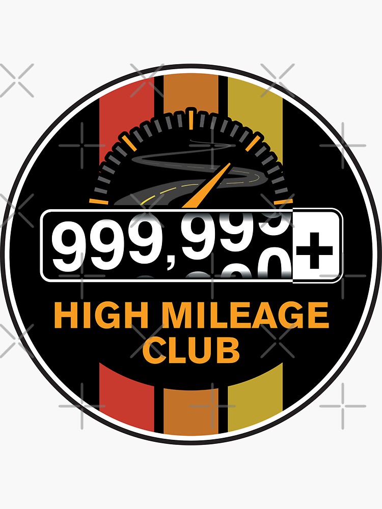 "The High Mileage Club - 1 MILLION+ Miles (C Version)" Sticker for Sale ...