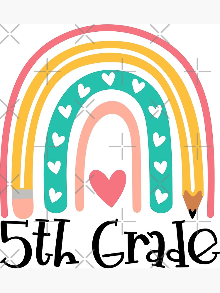 "Fifth 5th Grade School Item With Boho Rainbow Aesthetic in Primary ...