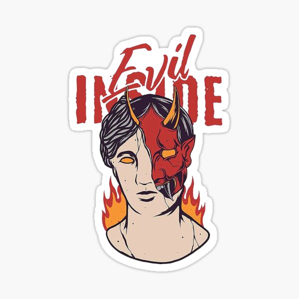 "Evil Inside" Sticker by danzartwoork | Redbubble
