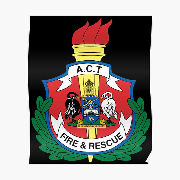 "ACT Fire & Rescue - logo" Poster for Sale by RENAGADE4LYF | Redbubble