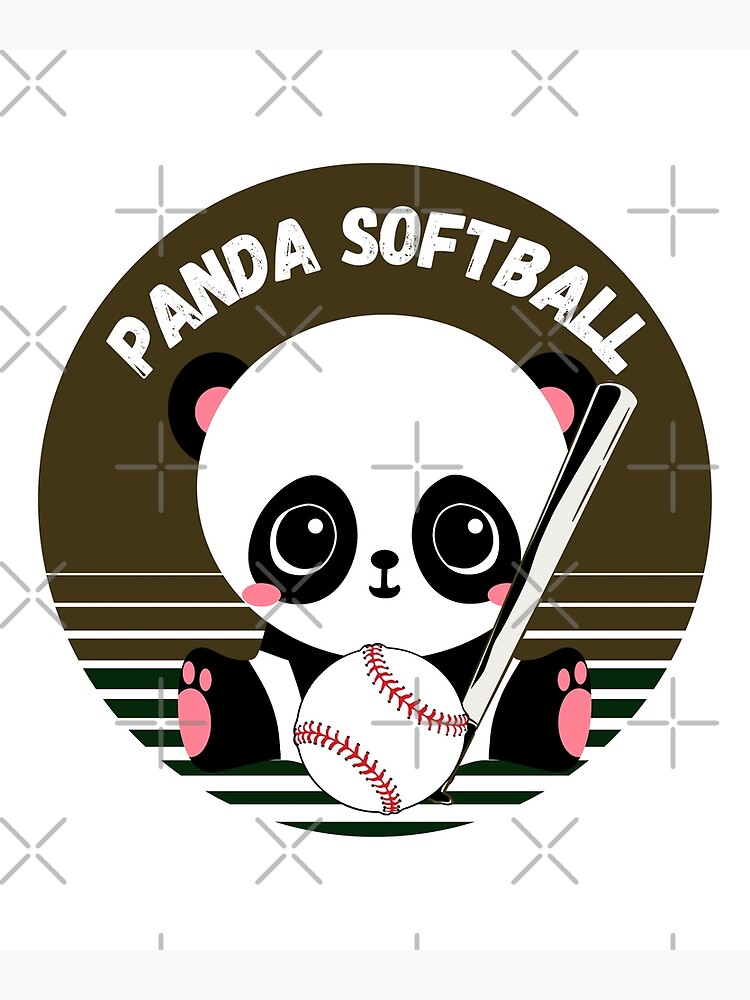 "Panda Softball - Panda Softball Lovers Art Designs" Poster for Sale by ...