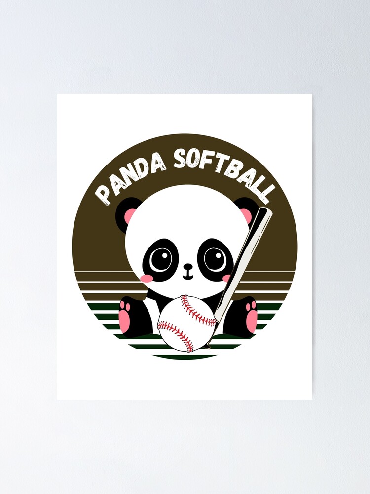 "Panda Softball - Panda Softball Lovers Art Designs" Poster for Sale by ...