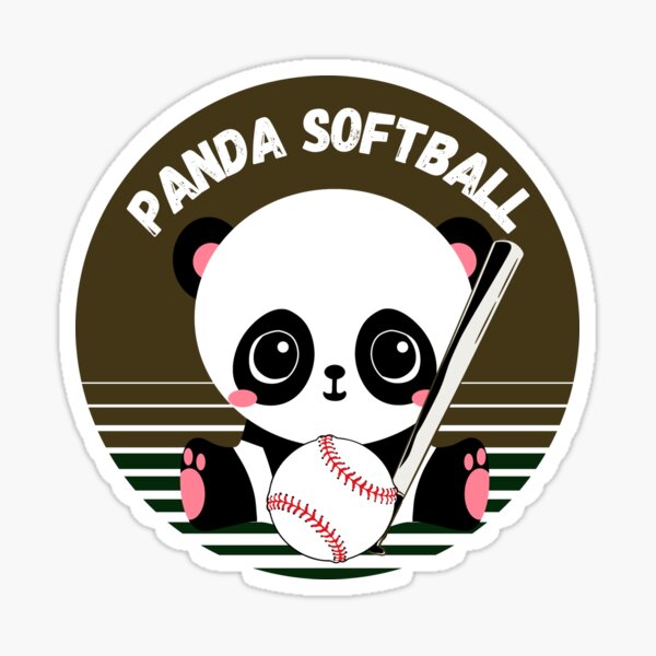 "Panda Softball - Panda Softball Lovers Art Designs" Sticker for Sale ...