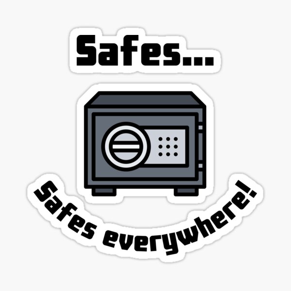 "Safes...Safes everywhere! Retro Design purple version" Sticker by ...