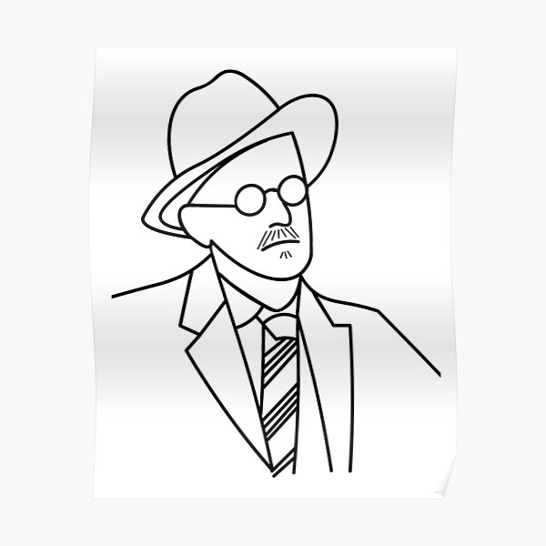 "James Joyce Drawn" Poster for Sale by juliobenitez | Redbubble