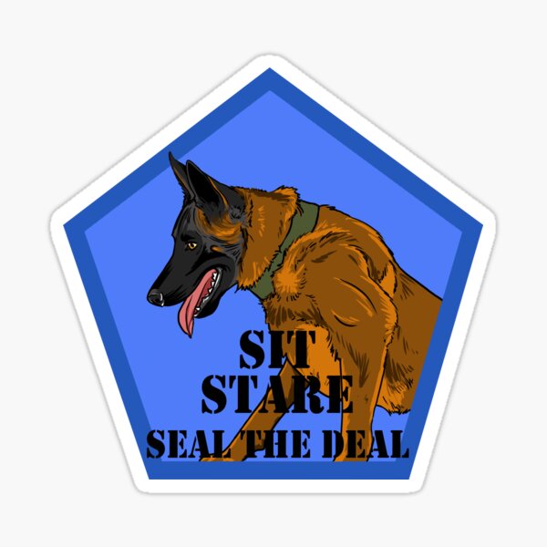 "Sit Stare K9" Sticker for Sale by Missluuluu | Redbubble