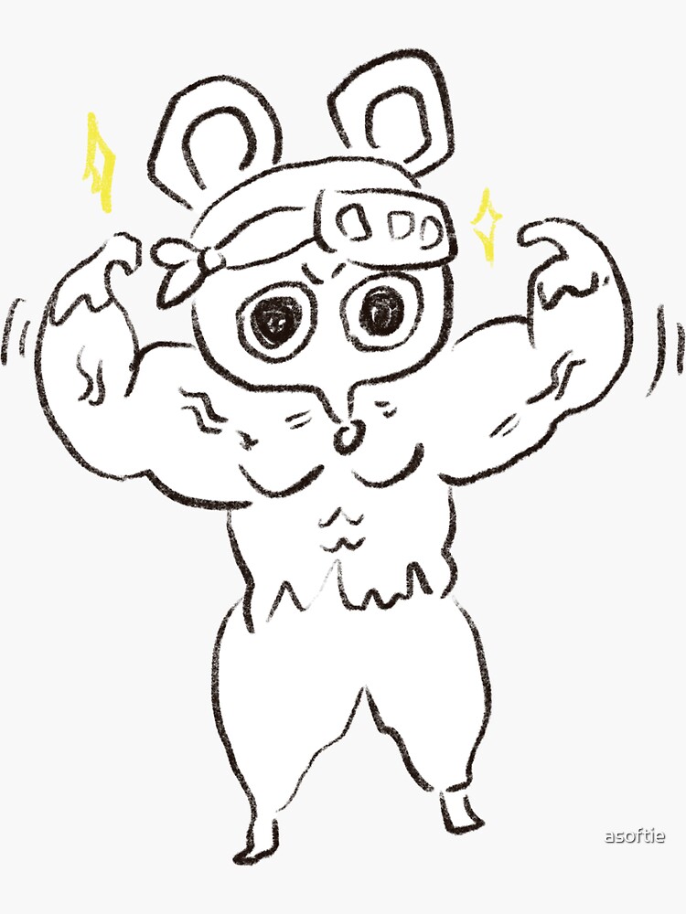 "Flexin' Muscle Mice - Demon Slayer " Sticker by asoftie | Redbubble