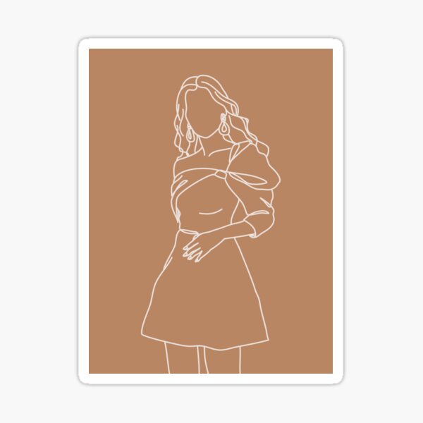 "Classy Girl Line Drawing | Elegant White Dress | Korean Formal Outfit ...