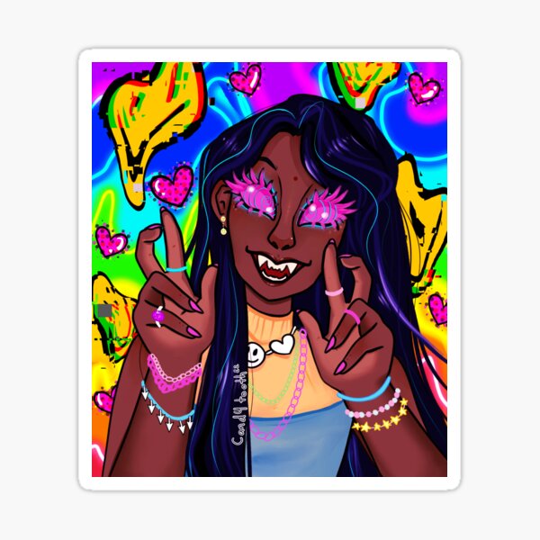 "Tripping on Weirdcore" Sticker by Candytooth | Redbubble