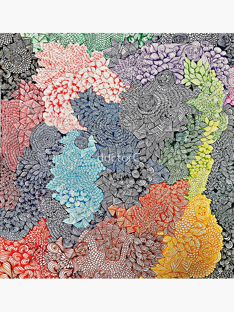 " Rainbow zen tangle " Poster for Sale by doctorC | Redbubble
