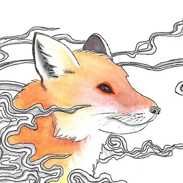 "Windy Red Fox" Sticker for Sale by Moonuniversal13 | Redbubble