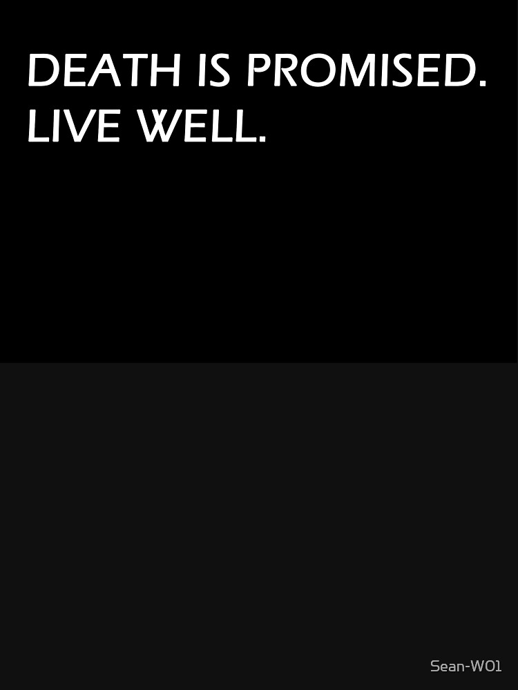 "DEATH IS PROMISED." T-shirt for Sale by Sean-W01 | Redbubble | death t ...