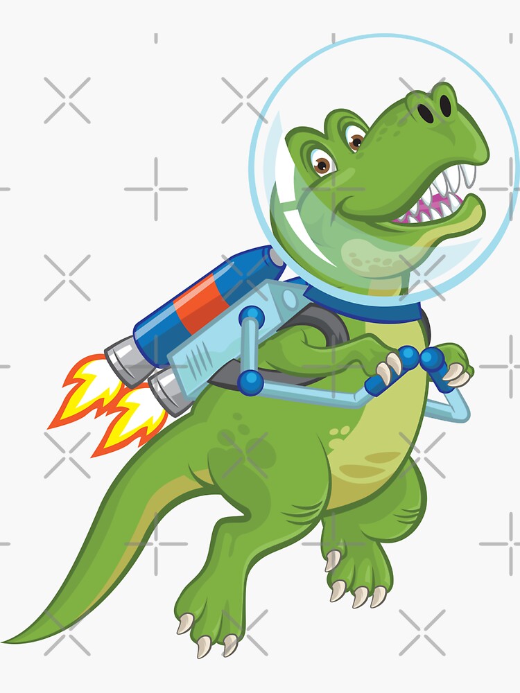 "Jetpack Dino" Sticker for Sale by Andantino | Redbubble