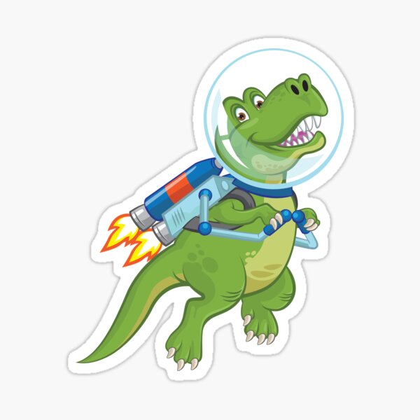 "Jetpack Dino" Sticker for Sale by Andantino | Redbubble