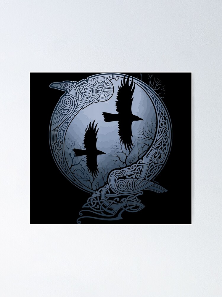 "Mythology Raven - Hugin And Munin" Poster by AHIR97 | Redbubble