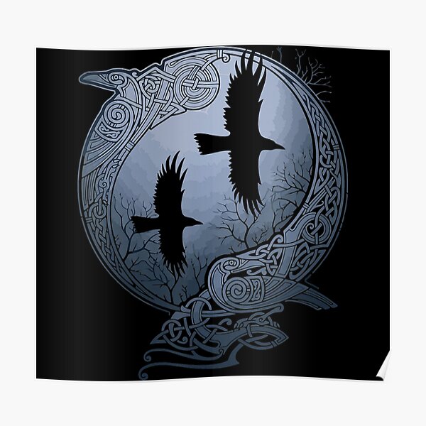 "Mythology Raven - Hugin And Munin" Poster by AHIR97 | Redbubble