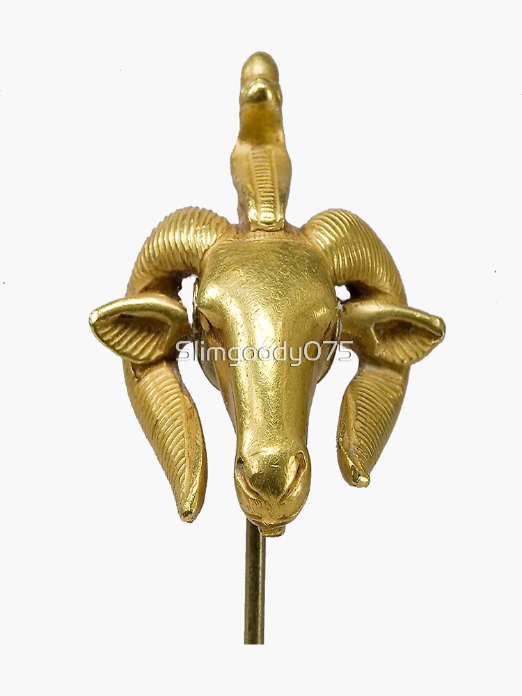 "Golden Rams Head Amulet 664B.C. Africa" Sticker for Sale by ...