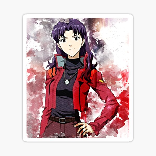 "Misato Katsuragi on Neon Genesis Evangelion" Sticker for Sale by ...