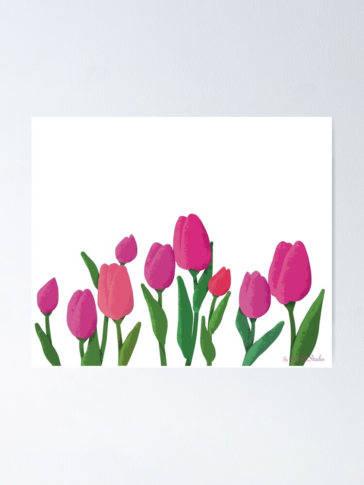 "Spring Pink Tulip flower Garden and Green. with light and shade ...