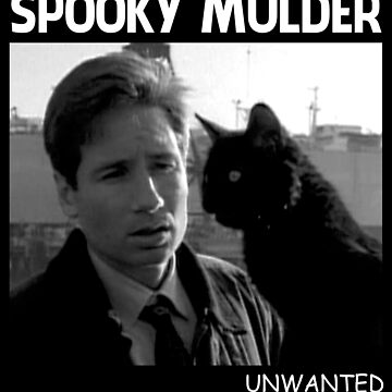 "Spooky mulder man and black cat poster" Essential T-Shirt for Sale by ...