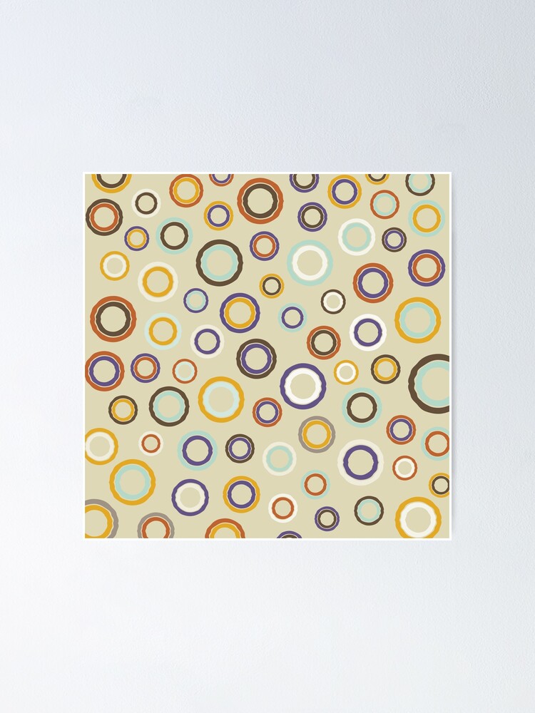 "Sirkel, Roughen Circle Shape Pattern in Retro Color Scheme" Poster by ...