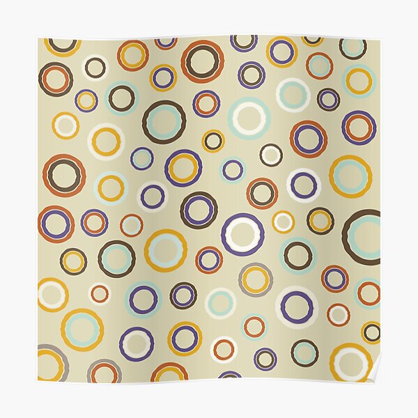 "Sirkel, Roughen Circle Shape Pattern in Retro Color Scheme" Poster by ...
