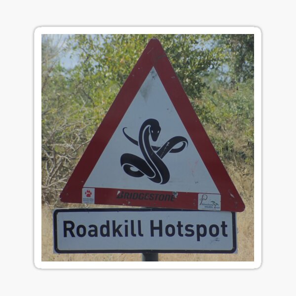 "Snakes Roadkill Hotspot" Sticker by Dofleini | Redbubble