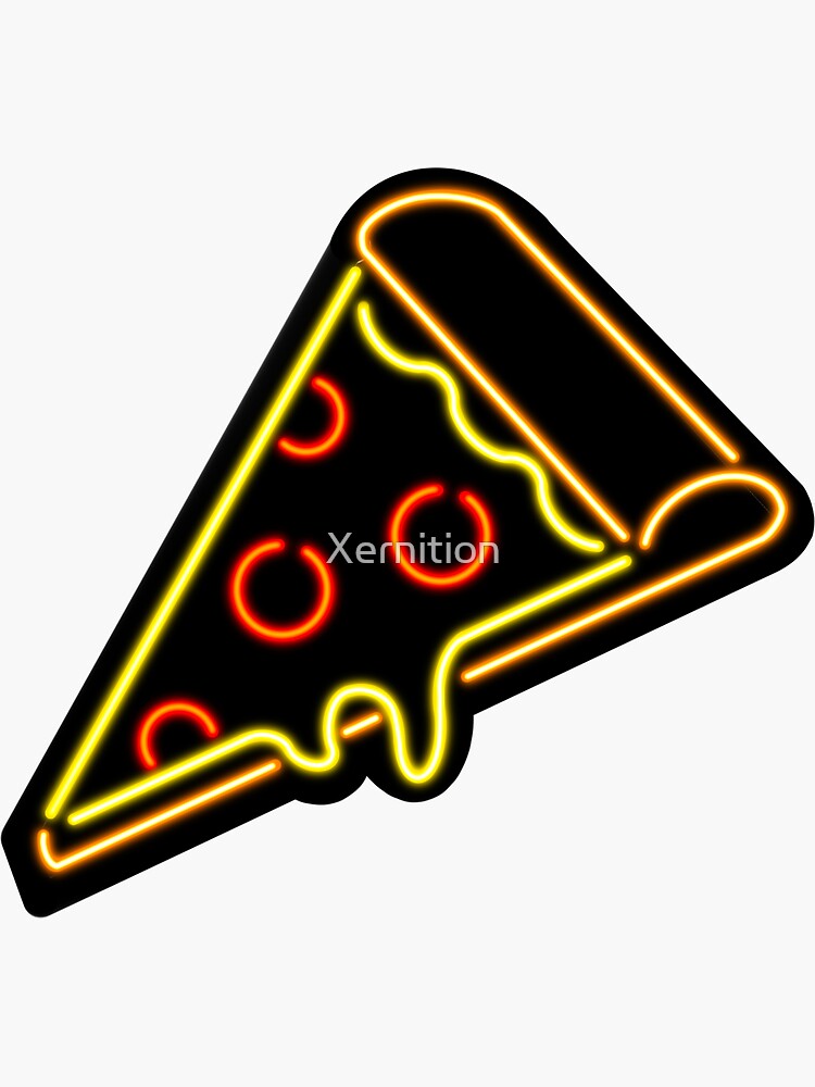 "Neon Pizza" Sticker by Xernition | Redbubble