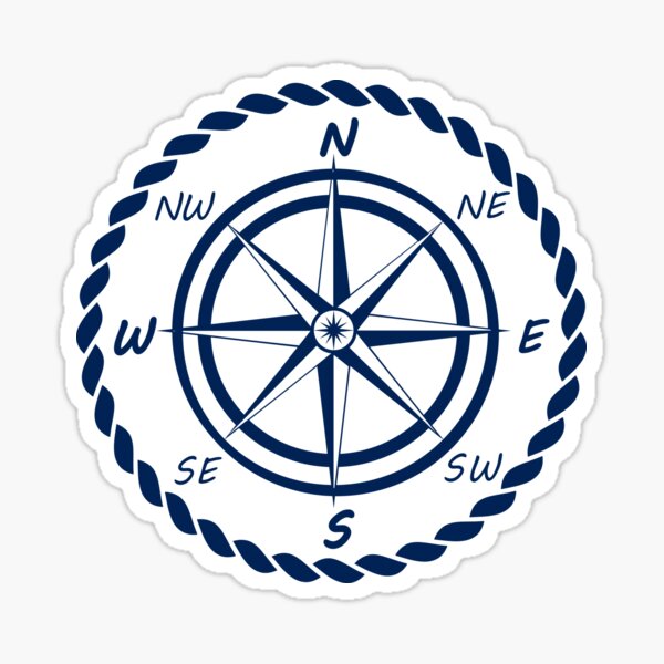 "Wind rose and rope" Sticker by i-cottagedesign | Redbubble