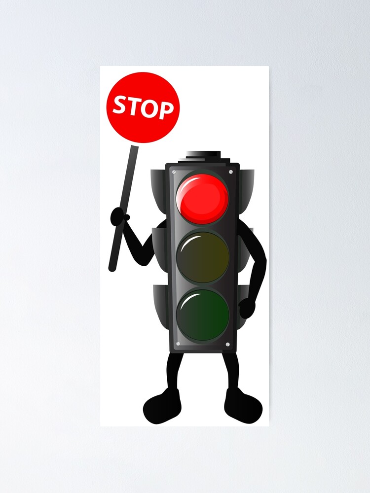 "Traffic red light" Poster for Sale by RupaOne | Redbubble