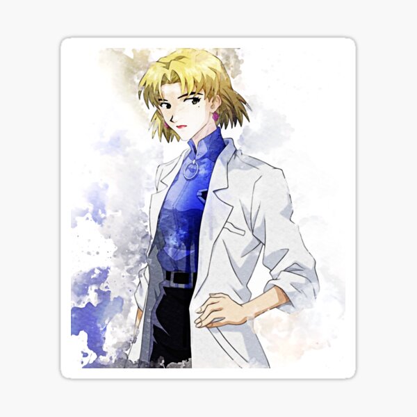 "Ritsuko Akagi on Neon Genesis Evangelion" Sticker by ellipseproject ...