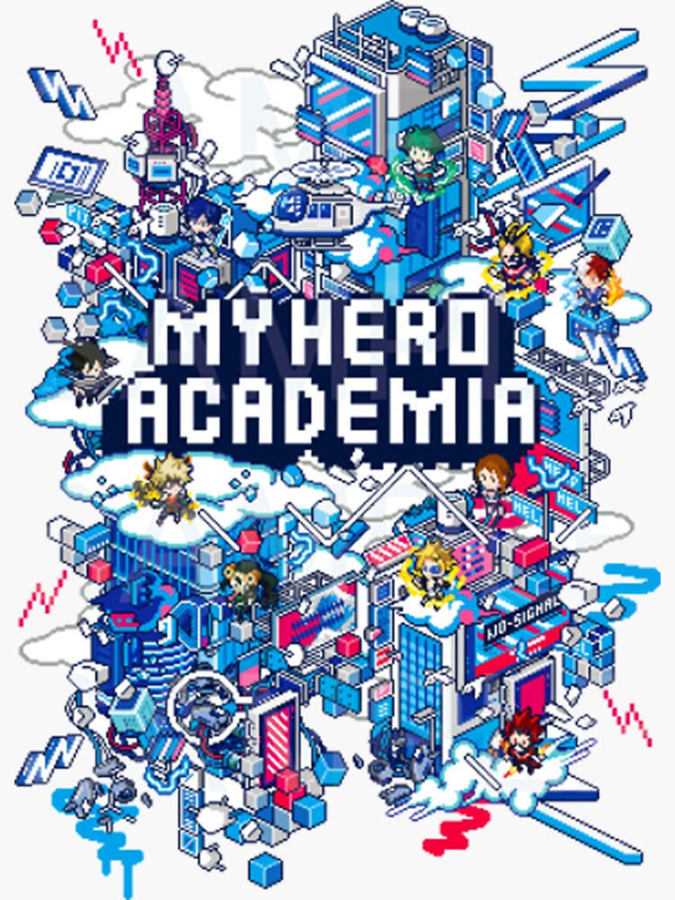 "my hero academia pixel " Sticker by Groggy047 | Redbubble