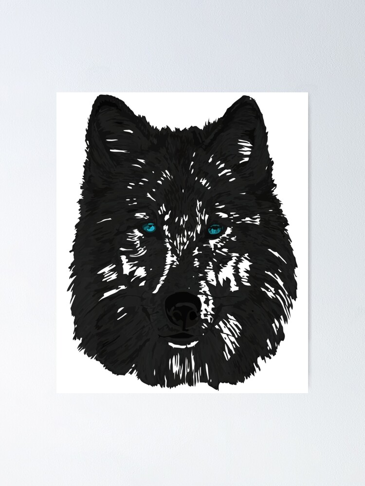 "Black Wolf With Blue Eyes " Poster for Sale by Magicideag | Redbubble
