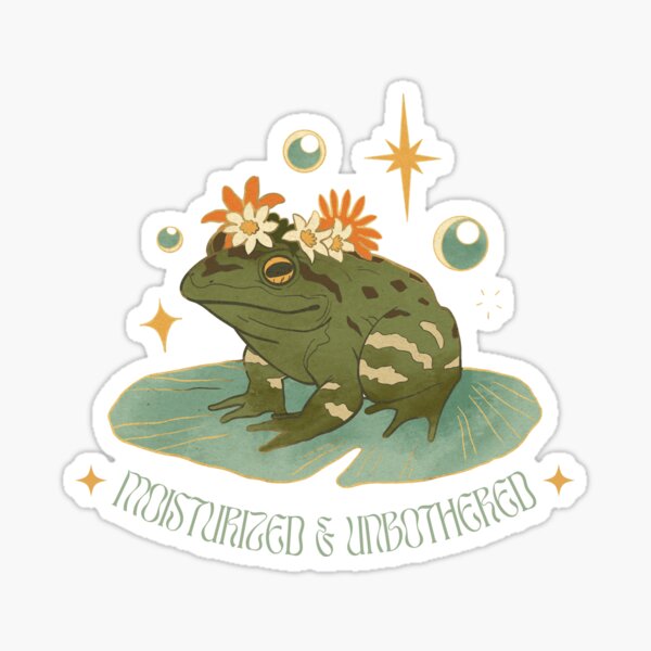 "moisturized and unbothered frog" Sticker for Sale by goblinbabe ...