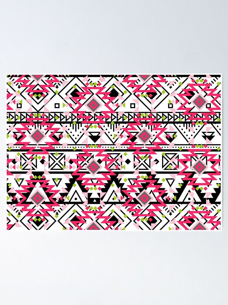 "Pink Bohemian Aztec Graphic Design! " Poster for Sale by FreckledFoxCo ...