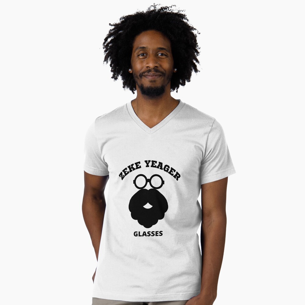 "Zeke Yeager Glasses - Black and White - Beard with Glasses - AOT ...