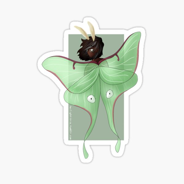 "Luna Moth Jon Jarchivist" Sticker by twilight-trix | Redbubble