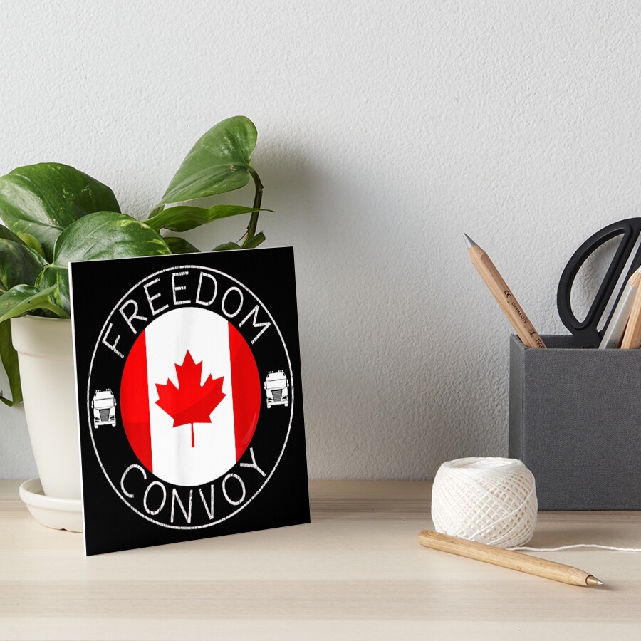 "Canada Flag Freedom Convoy 2022 Canadian Trucker Maple Leaf" Art Board ...