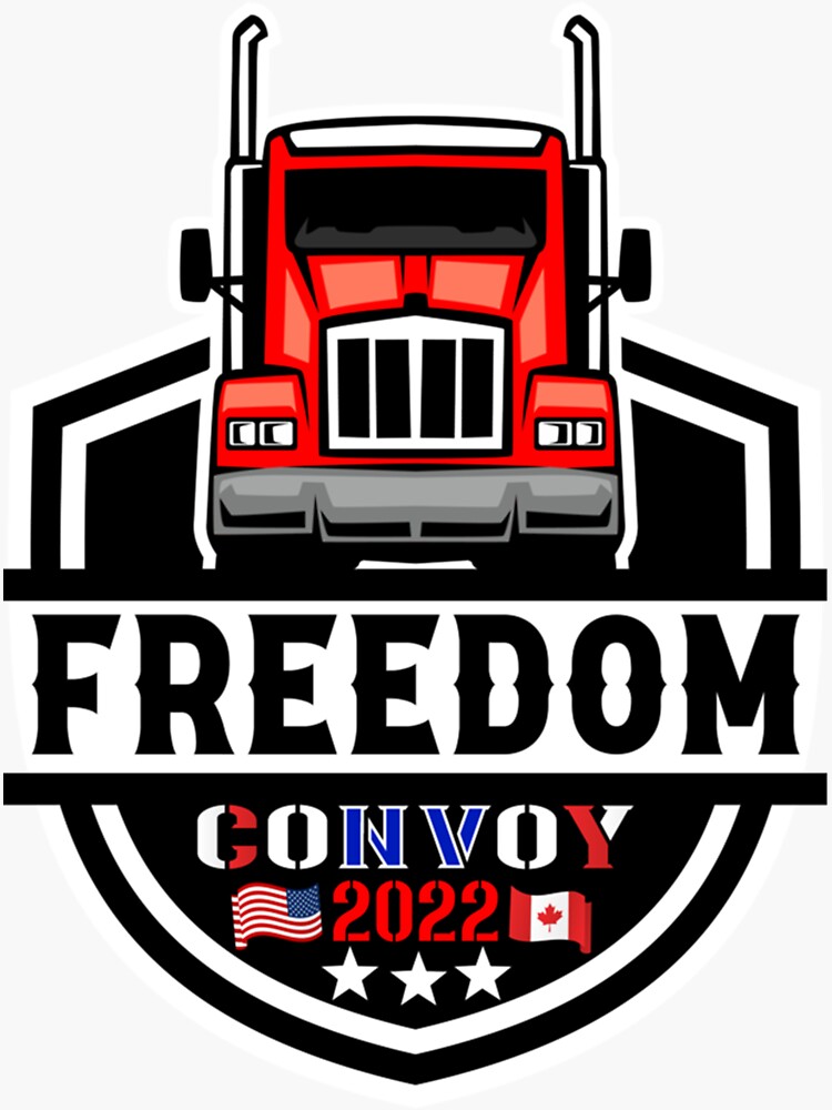"Freedom Convoy USA and Canada Supports Our Truckers! Sweat" Sticker ...