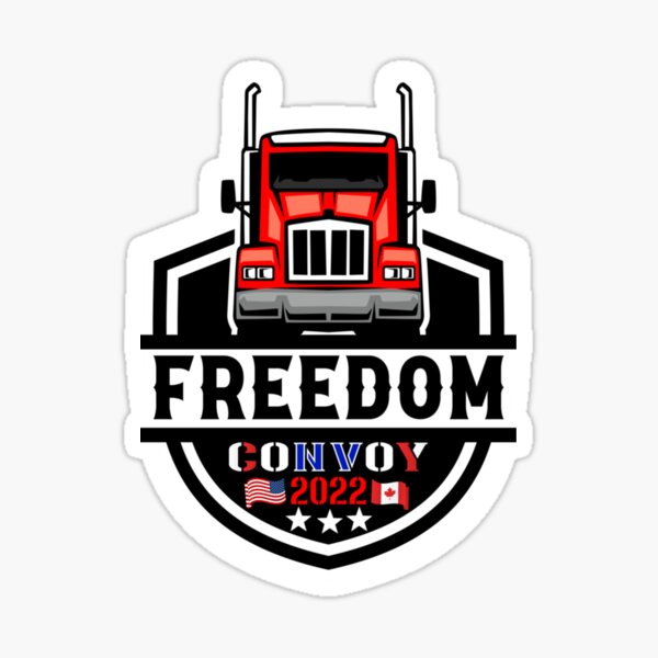 "Freedom Convoy USA and Canada Supports Our Truckers! Sweat" Sticker ...