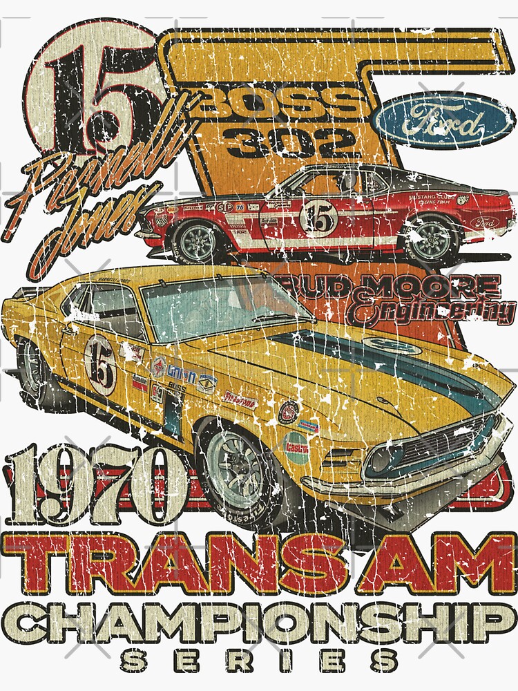"Trans Am Championship Mustang #15 1970" Sticker for Sale by ...