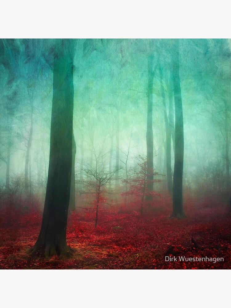 "Red Forest Floor - Dreamy Surreal Forest Scenery" Poster for Sale by ...