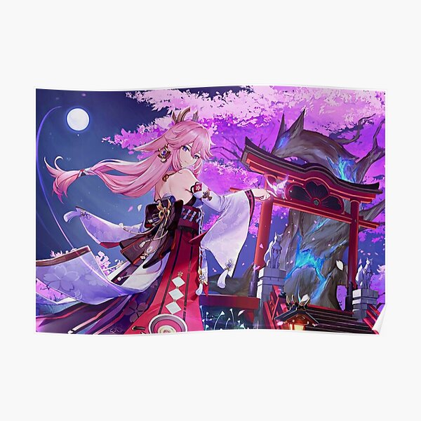 "Yae Miko - Genshin impact" Poster by lionelbryane | Redbubble