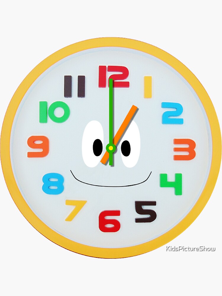 "Clock - The Kids' Picture Show" Sticker for Sale by KidsPictureShow ...