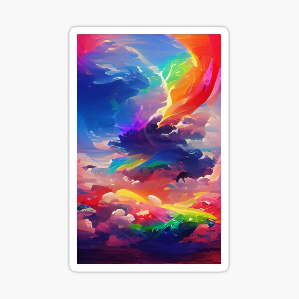"Polychrome Cloud and Rainbow " Sticker for Sale by Felixpoke | Redbubble