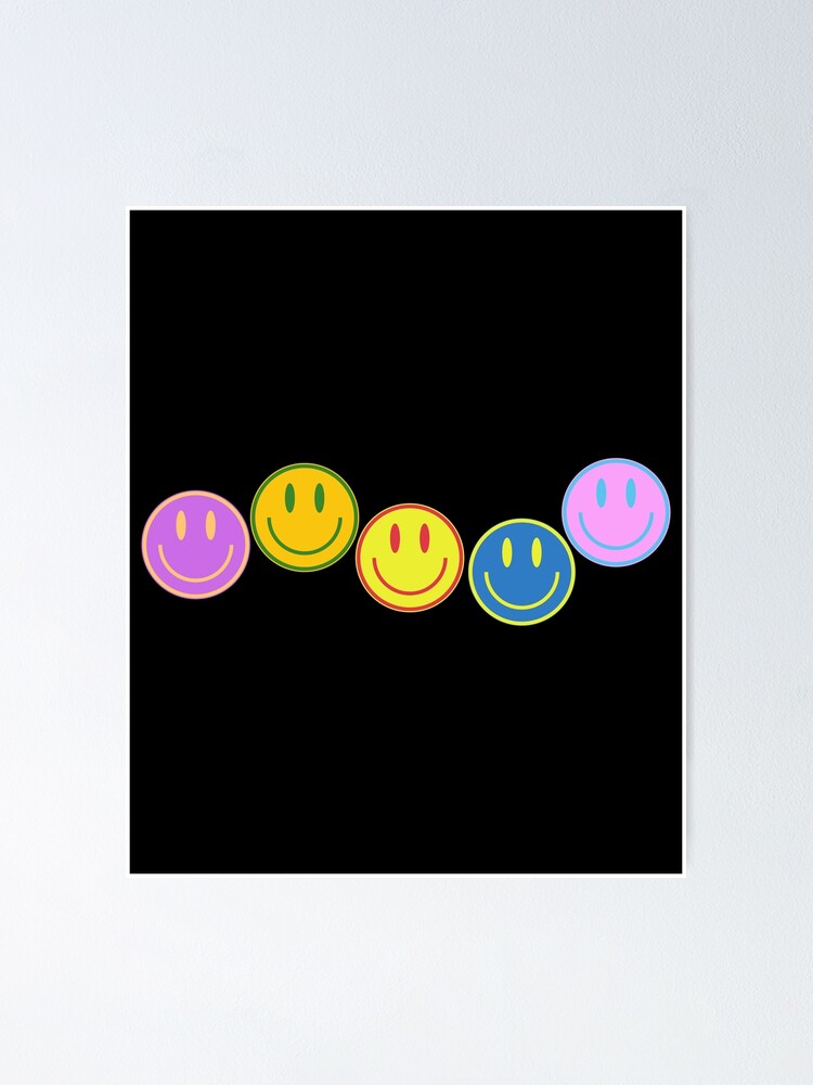"Smiley faces " Poster for Sale by Colorful-Inspo | Redbubble
