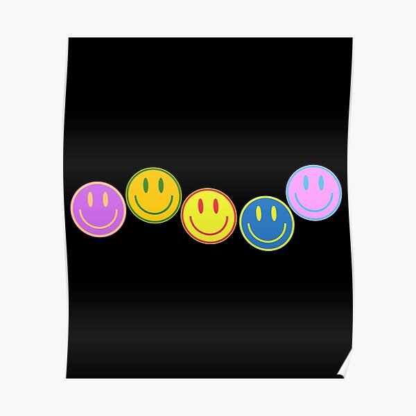 "Smiley faces " Poster for Sale by Colorful-Inspo | Redbubble
